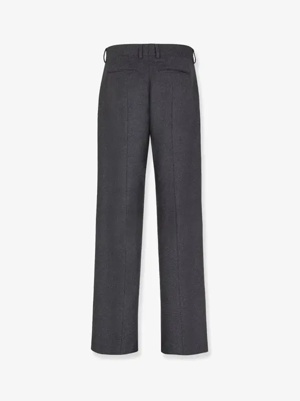 Fendi Stretch Cashmere Trousers With Logo Detail