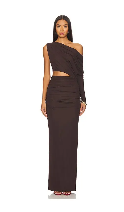 Nbd Yahaira Maxi Dress - Dark Brown