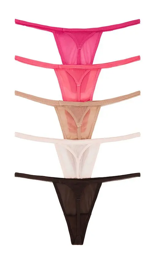 Privacy Please Alice G String 5 Pack In Pink