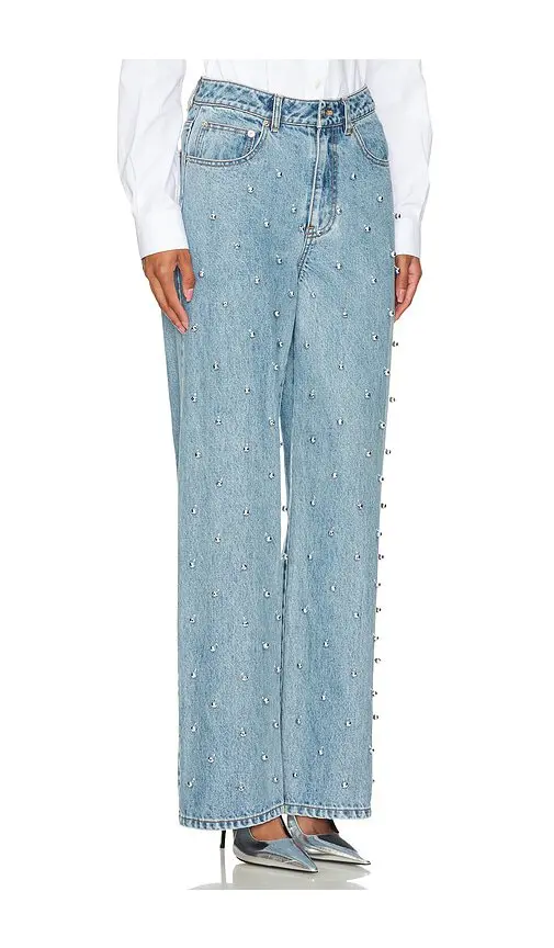 LEJE Bubble Embroidered Straight Leg Jeans