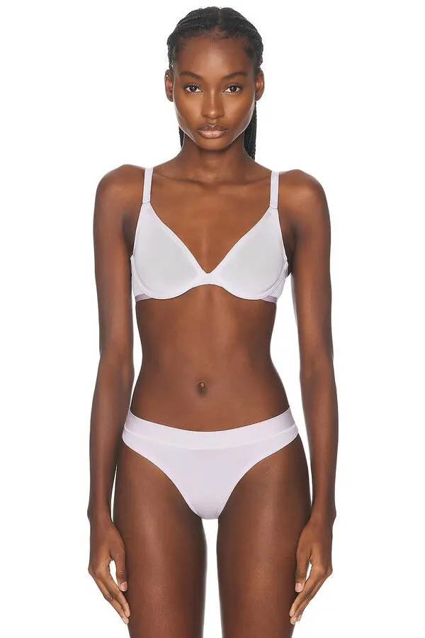 CUUP Mesh Plunge Bra In Lavender - Lilac