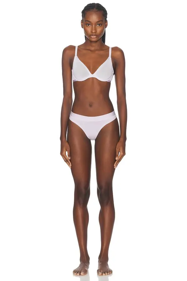 CUUP Mesh Plunge Bra In Lavender - Lilac