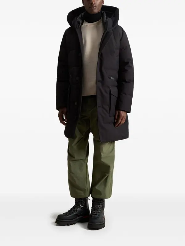 Woolrich Button-fastening Hooded Padded Coat - Black