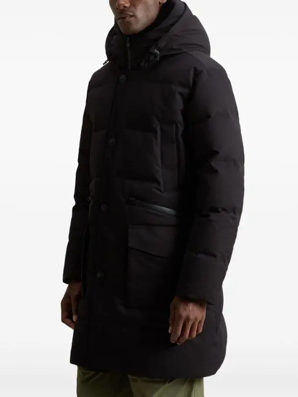 Woolrich Button-fastening Hooded Padded Coat - Black