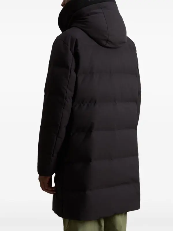 Woolrich Button-fastening Hooded Padded Coat - Black