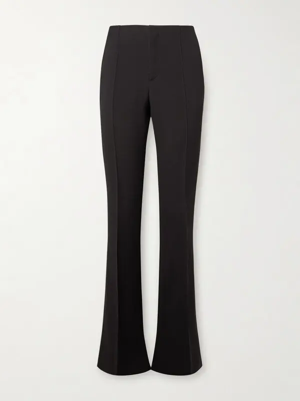 Chloé Grain De Poudre Wool Flared Pants - Black