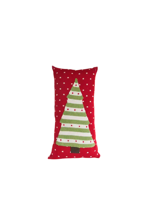 MELANGE COLLECTION Striped Tree Lumbar Pillow - Red