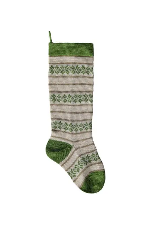 MELANGE COLLECTION Patterned Stocking With Contrasting Cuff - Ivory