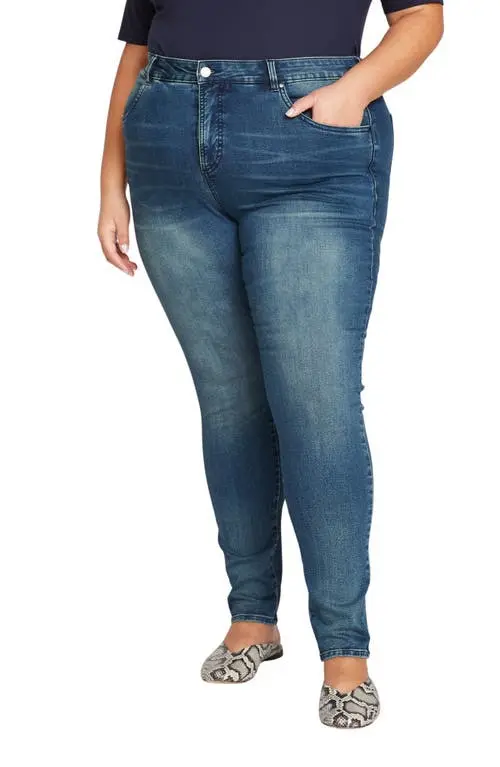 Universal Standard Seine Ankle Skinny Jeans - Distressed Blue