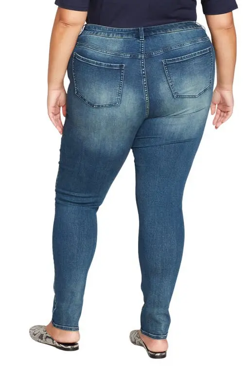 Universal Standard Seine Ankle Skinny Jeans - Distressed Blue