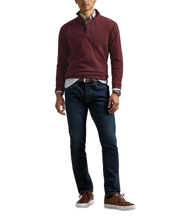Polo Ralph Lauren Long Sleeve Quarter Zip Pullover - Dark Red