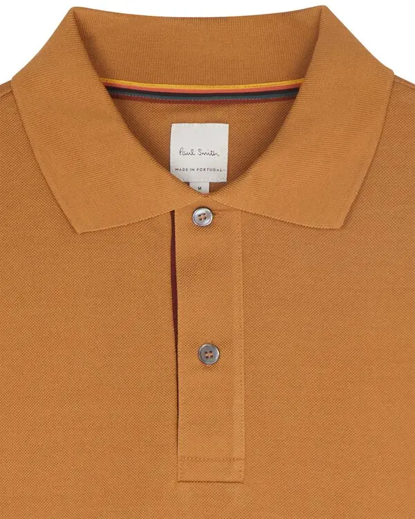 Paul Smith Ps Striped Placket Polo - Tan