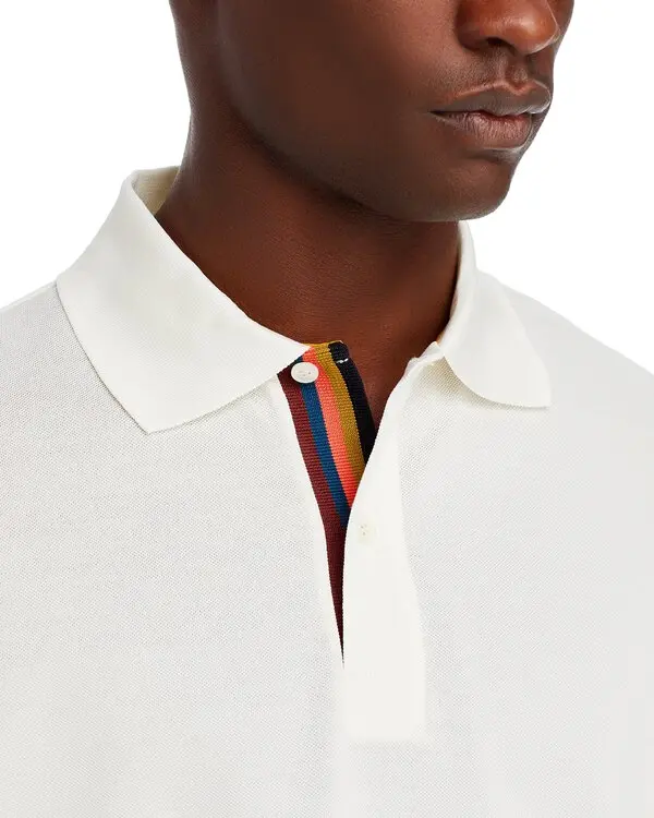 Paul Smith Ps Striped Placket Polo - White