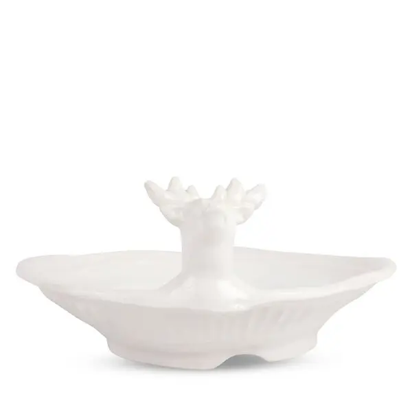 VIETRI Pietra Natale Figural Deer Shallow Bowl - White