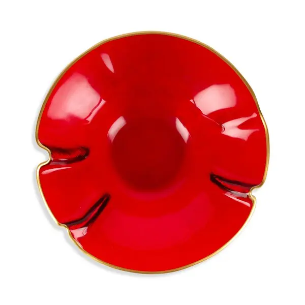 VIETRI Holiday Glass Small Ruffled Bowl