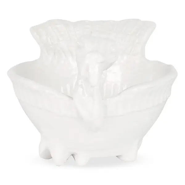 VIETRI Pietra Tacchino Figural Deep Serving Bowl - White