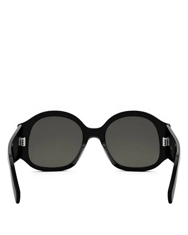 Celine Maxi Triomphe Round Sunglasses, 54mm - Black/smoke