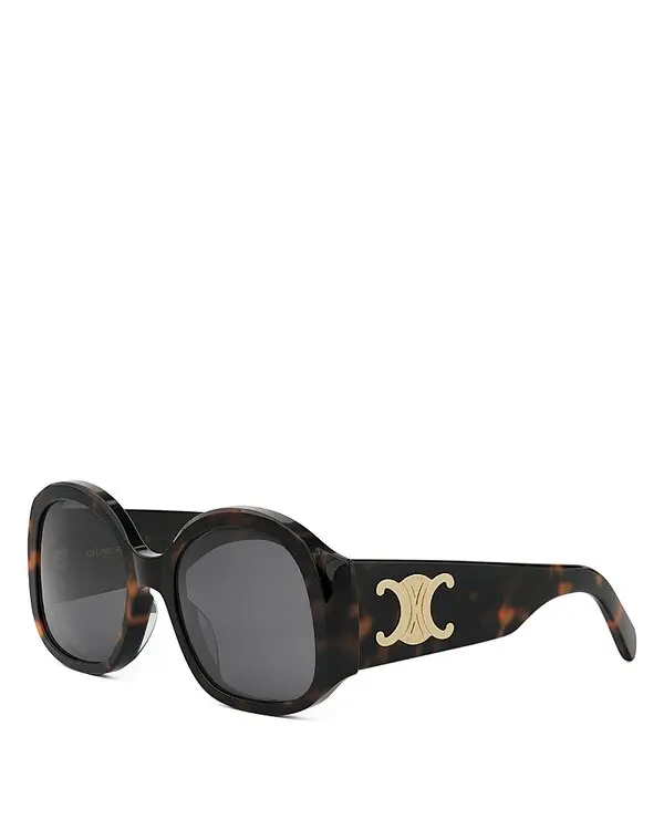 Celine Maxi Triomphe Round Sunglasses, 54mm - Havana/smoke
