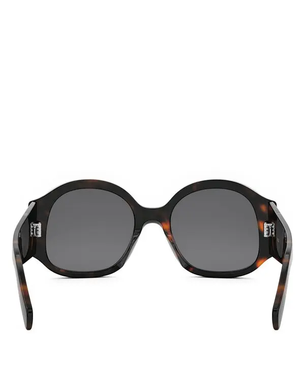 Celine Maxi Triomphe Round Sunglasses, 54mm - Havana/smoke
