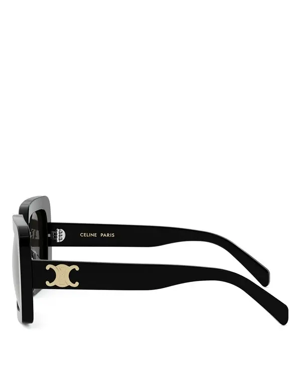 Celine Triomphe Square Sunglasses - Black/smoke