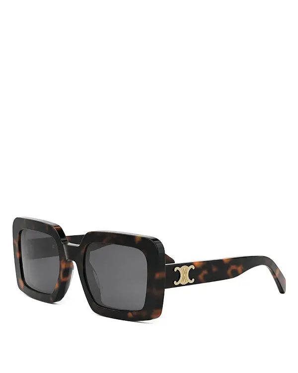 Celine Triomphe Square Sunglasses - Havana/smoke