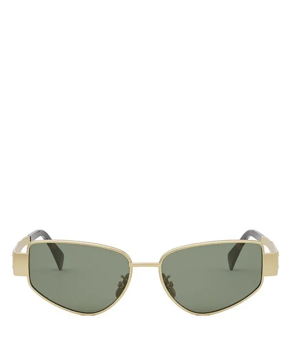 Celine Triomphe Cat Eye Sunglasses - Gold/green