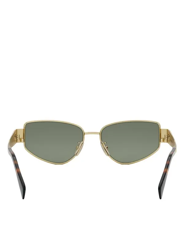 Celine Triomphe Cat Eye Sunglasses - Gold/green