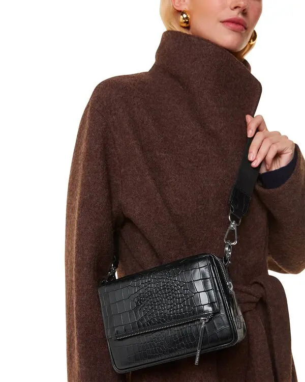 Whistles Bibi Croc Embossed Crossbody
