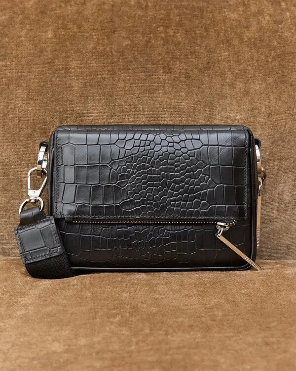 Whistles Bibi Croc Embossed Crossbody