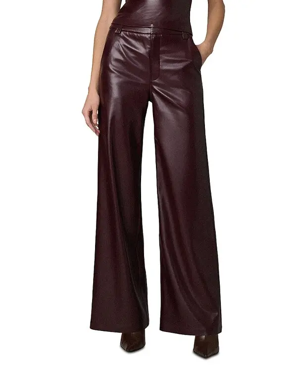 Joe's Jeans Mia Faux Leather Wide Leg Pants - Cabernet
