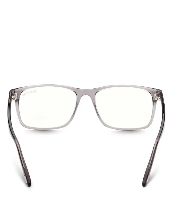 TOM FORD Square Blue Light Glasses - Gray/clear Solid