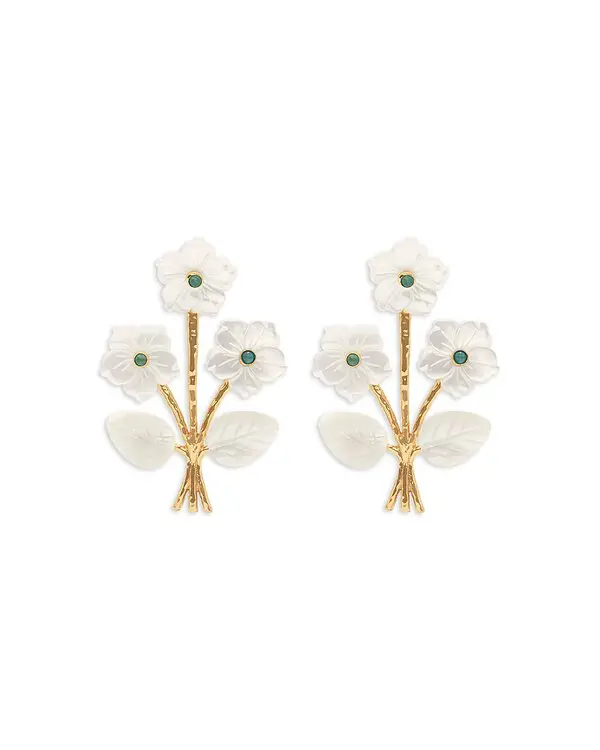 CAPUCINE DE WULF Mother Of Pearl Bouquet Convertible Earrings - White