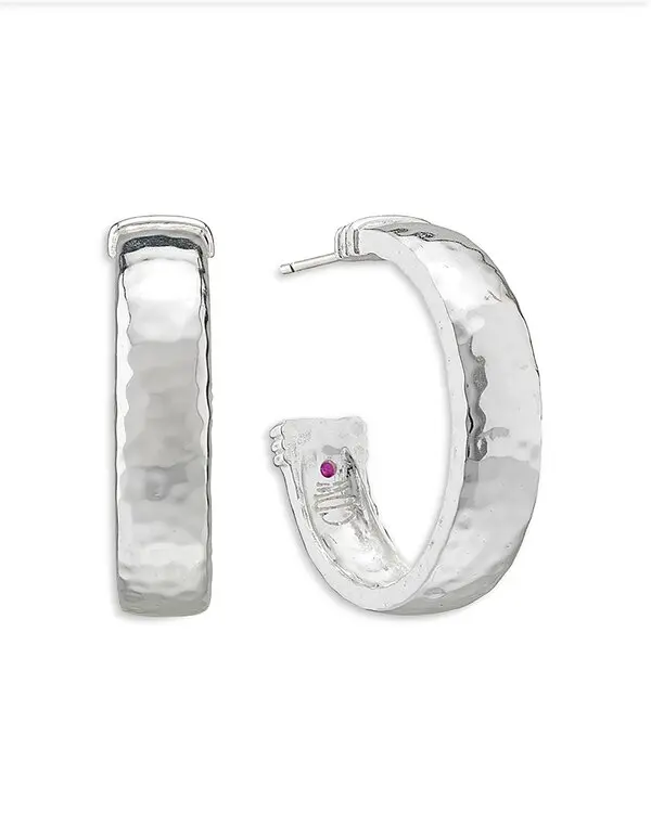 CAPUCINE DE WULF Cleopatra Medium Hoop Earrings - Silver