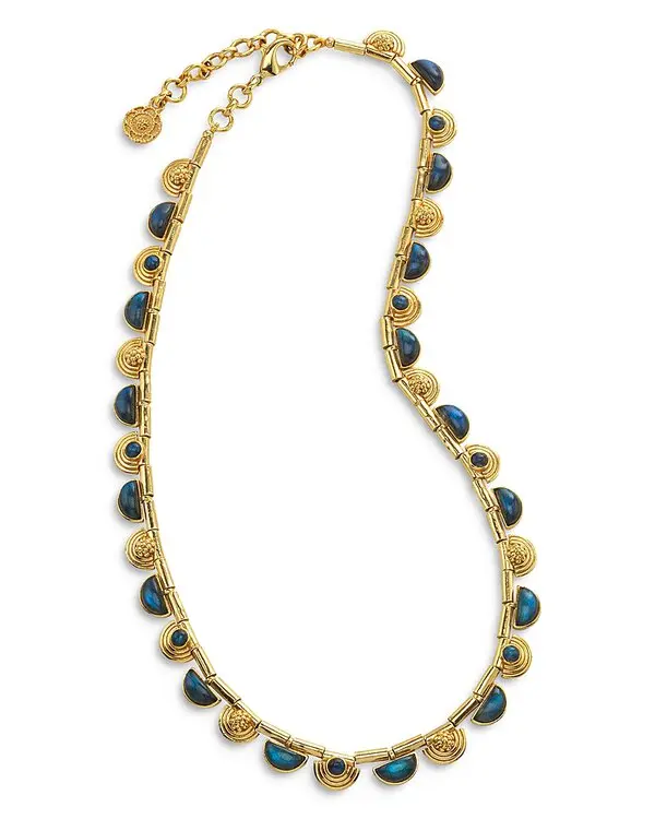 CAPUCINE DE WULF Cleopatra Labradorite Riviere Collar Necklace - Blue/gold