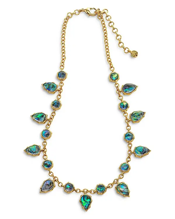 CAPUCINE DE WULF Aurora Abalone Necklace - Blue/gold