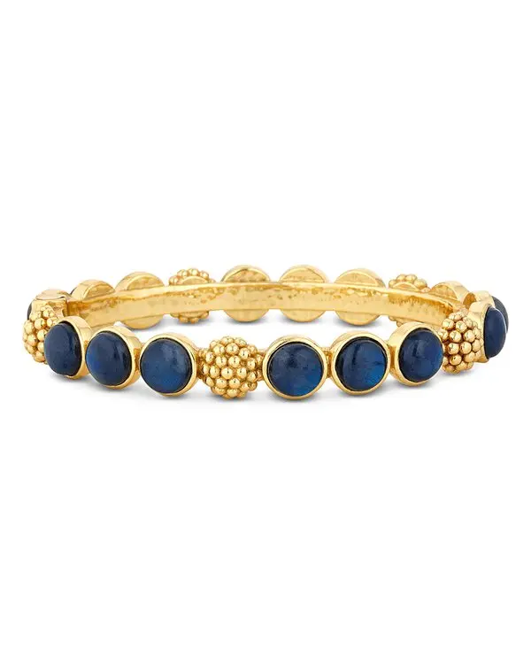 CAPUCINE DE WULF Berry Blue Labradorite Hinged Bangle Bracelet - Blue/gold