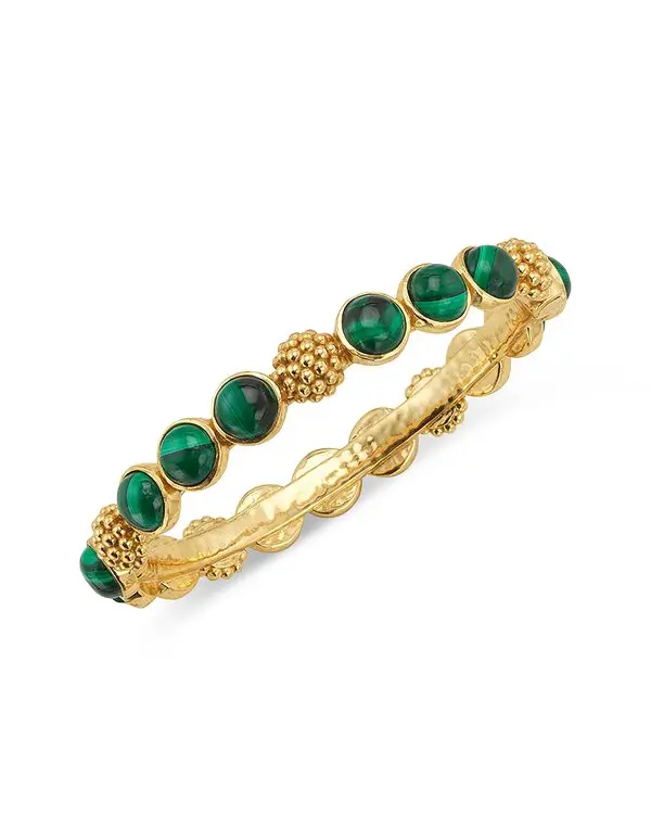 CAPUCINE DE WULF Hinged Bangle Bracelet With - Malachite
