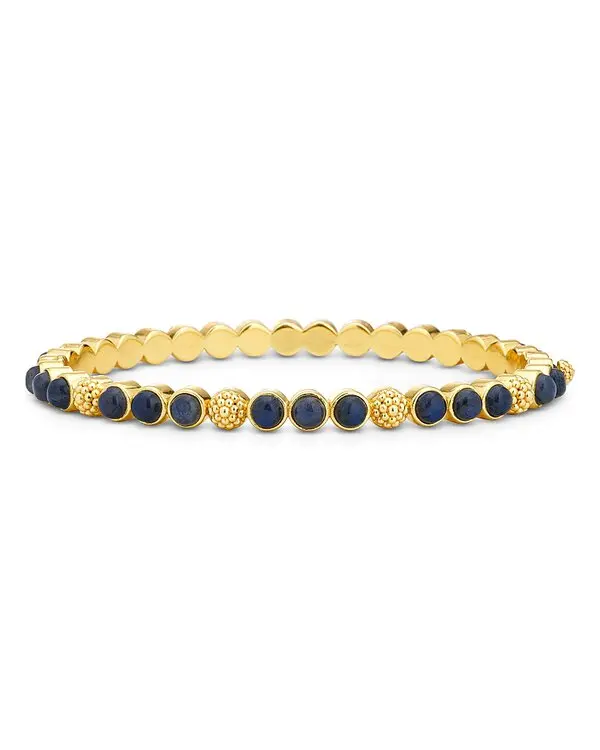 CAPUCINE DE WULF Labradorite Petite Hinged Bangle Bracelet - Blue/gold