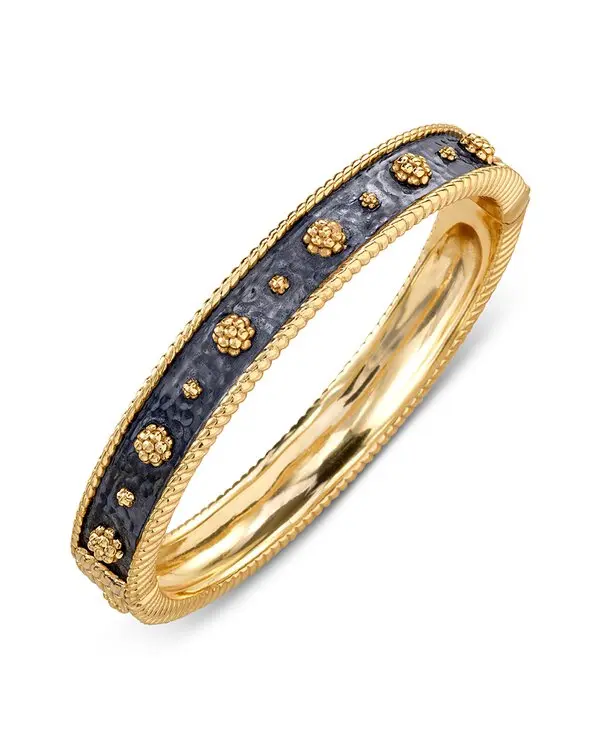 CAPUCINE DE WULF Two Tone Bangle Bracelet - Black/gold
