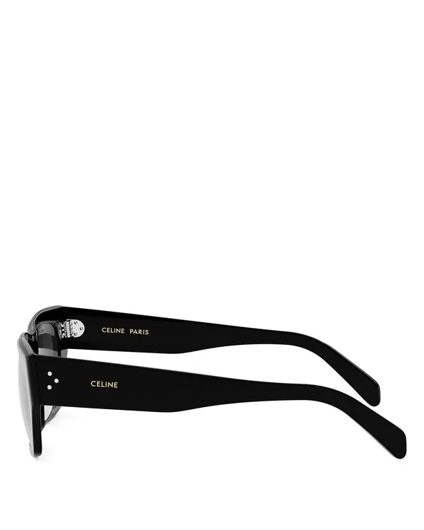 Celine 3 Dots Hd Geometric 53mm Sunglasses - Black/smoke