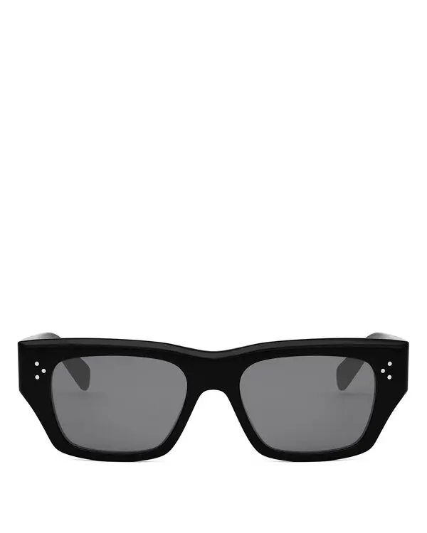 Celine 3 Dots Hd Geometric 53mm Sunglasses - Black/smoke