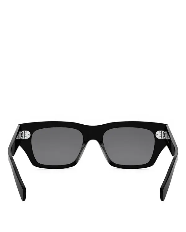 Celine 3 Dots Hd Geometric 53mm Sunglasses - Black/smoke