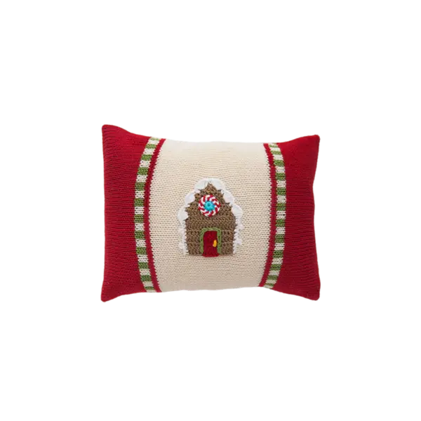 MELANGE COLLECTION Gingerbread House Mini Pillow - Red