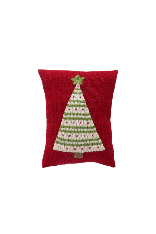 MELANGE COLLECTION Striped Tree Mini Pillow - Red