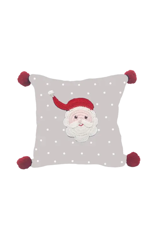 MELANGE COLLECTION 10" Santa Pillow - Grey