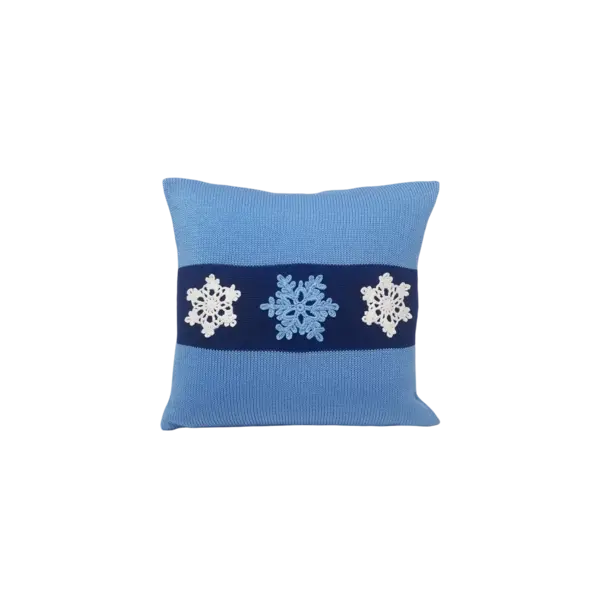 MELANGE COLLECTION 12" Snowflake Pillow - Blue