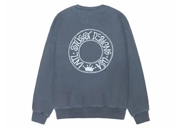 StÜssy Buana Pigment Dyed Crew - Navy Blue