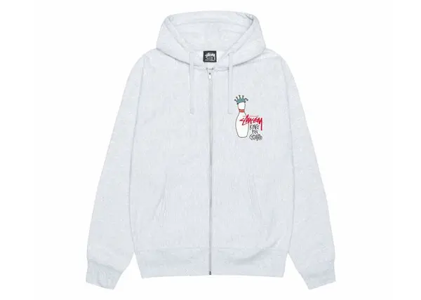 StÜssy Kingpin Zip Hoodie - Ash Heather