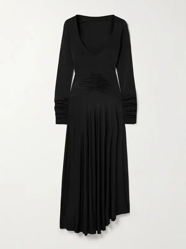 Acne Studios Ruched Stretch-jersey Maxi Dress