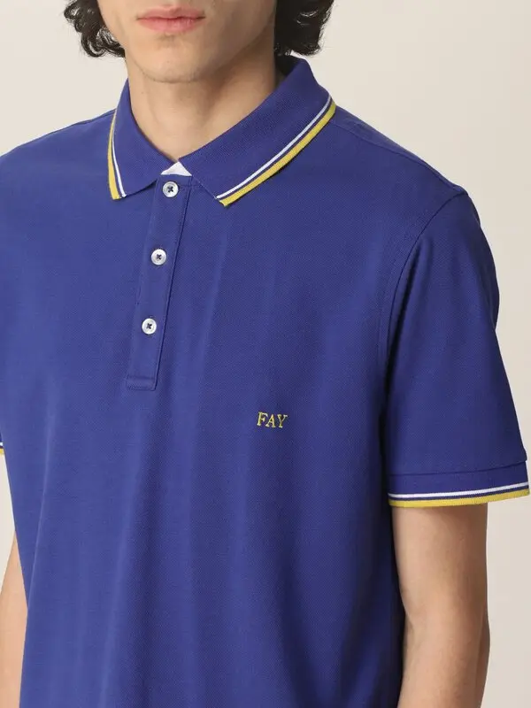 FAY Polo Shirt With Embroide Logo - Blue